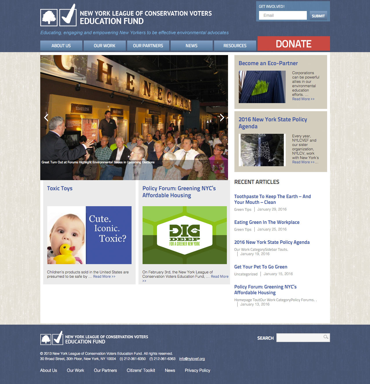 Conservation Voters Website Design - James Protano